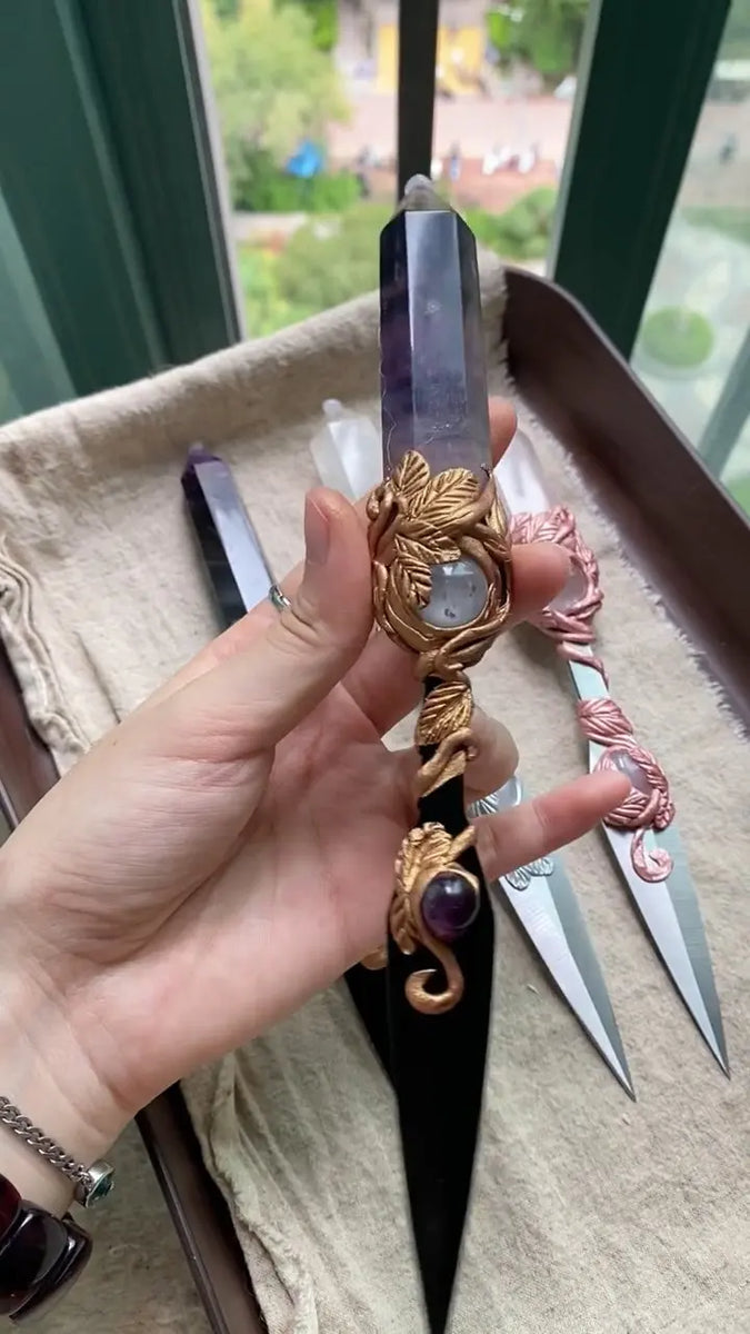 Amethyst Dagger - Floral Magic & Art | Handcrafted Elegance – Buddha ...